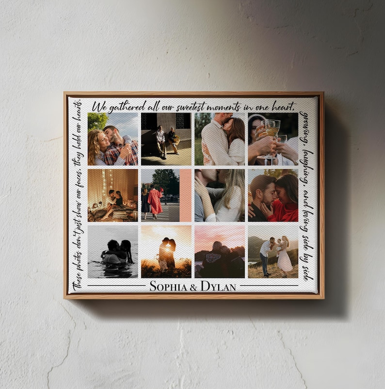 Personalized Photo Collage Canvas Print: Anniversary, Wedding, Birthday ...