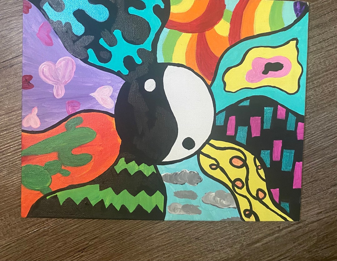 Abstract Painting Trippy Painting Fun Canvas Art - Etsy