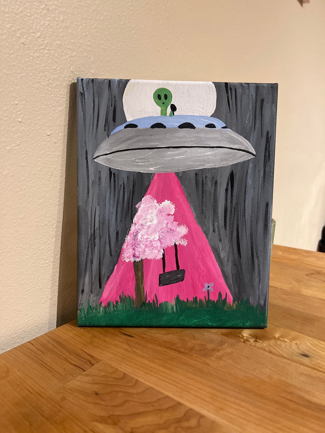 UFO Alien Abstract Painting - Etsy