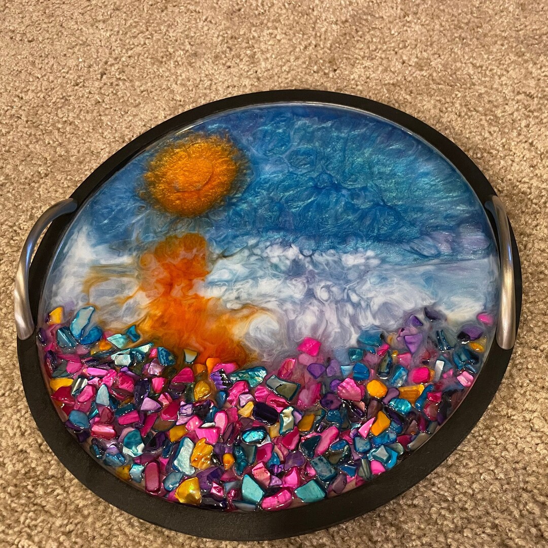 13 Resin Ocean Sunset Platter Serving Tray or Wall - Etsy