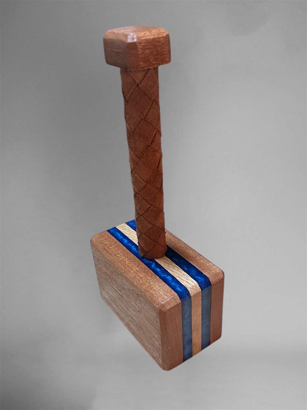 Resin & Exotic Wood Mjolnir (thor's Style Hammer) - Ebiara Wood/blue ...