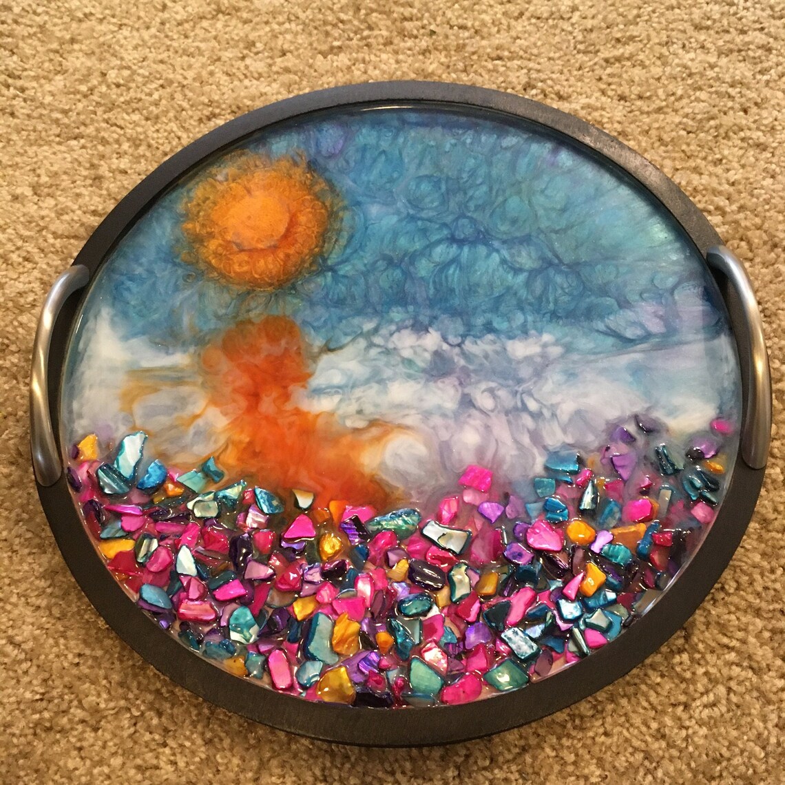 13 Resin Ocean Sunset Platter Serving Tray or Wall - Etsy