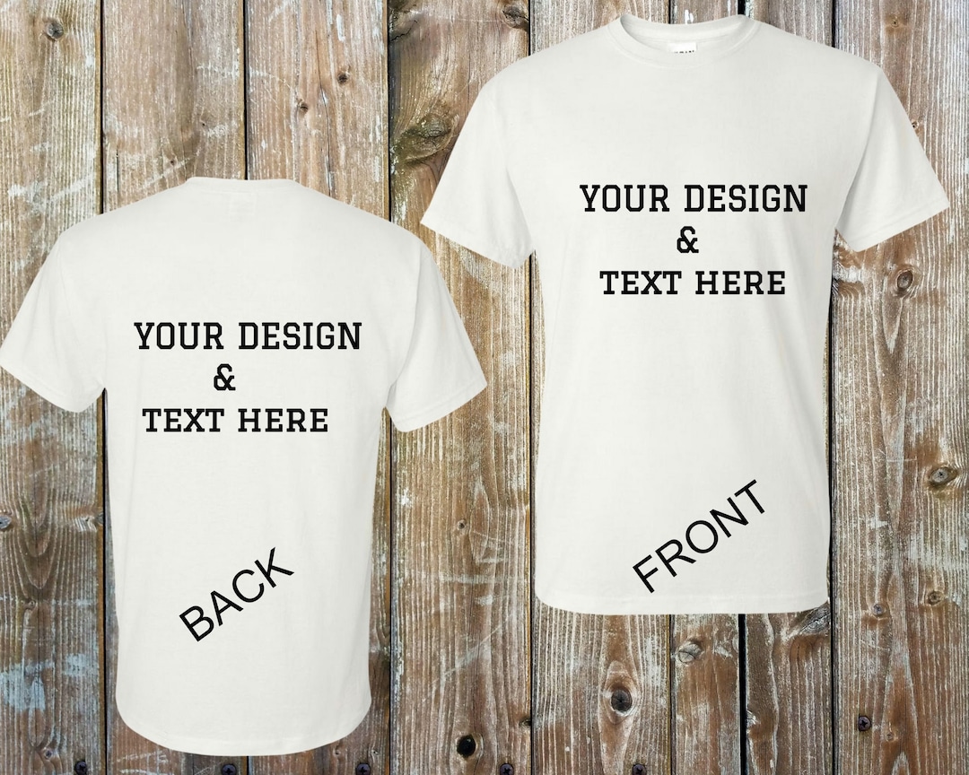 Front Back Custom Text Personalized Unisex Crewneck Shirt, Back and ...