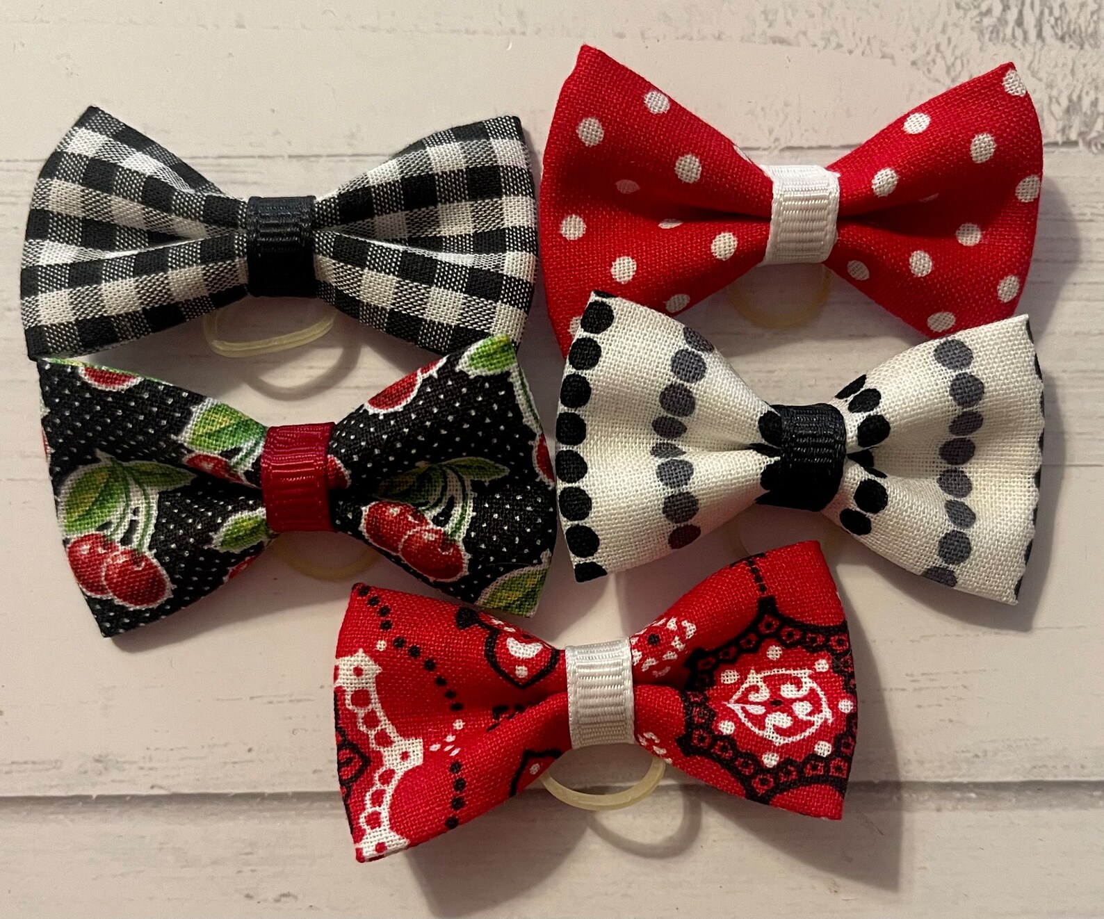 Cherry Themed Dog Bows set of 5 - Etsy