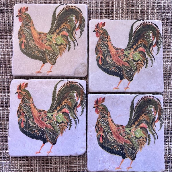 Rooster Coasters - Etsy
