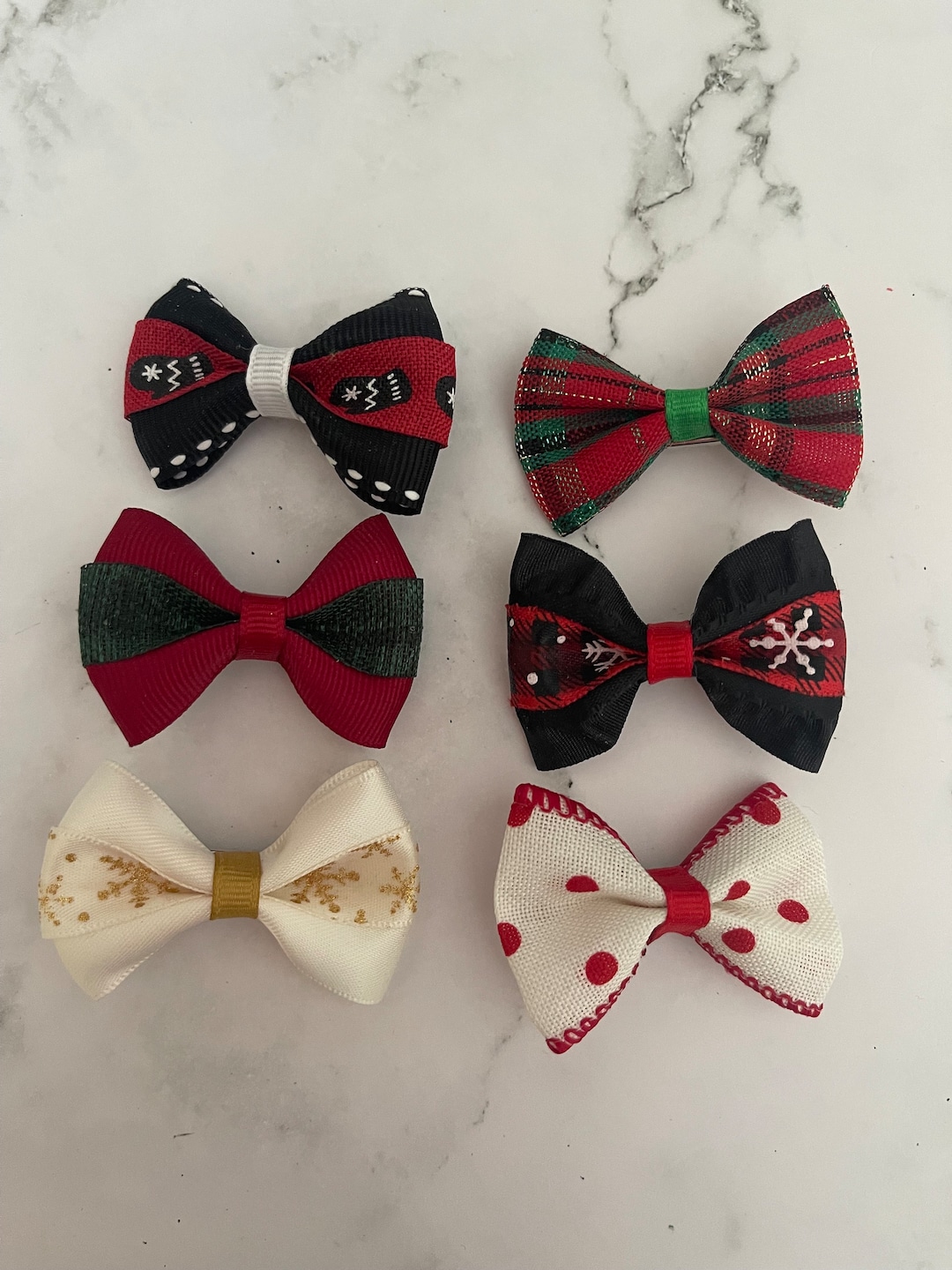 Holiday Dog Bows Small Bows Clip on Bows Ribbon Bows Mix Style ...