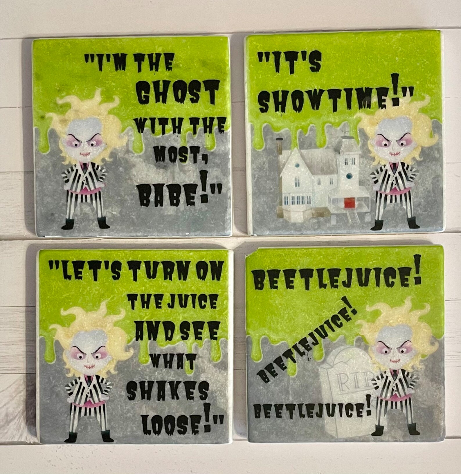 Beetlejuice Beetlejuice Beetlejuice Coaster Set - Etsy