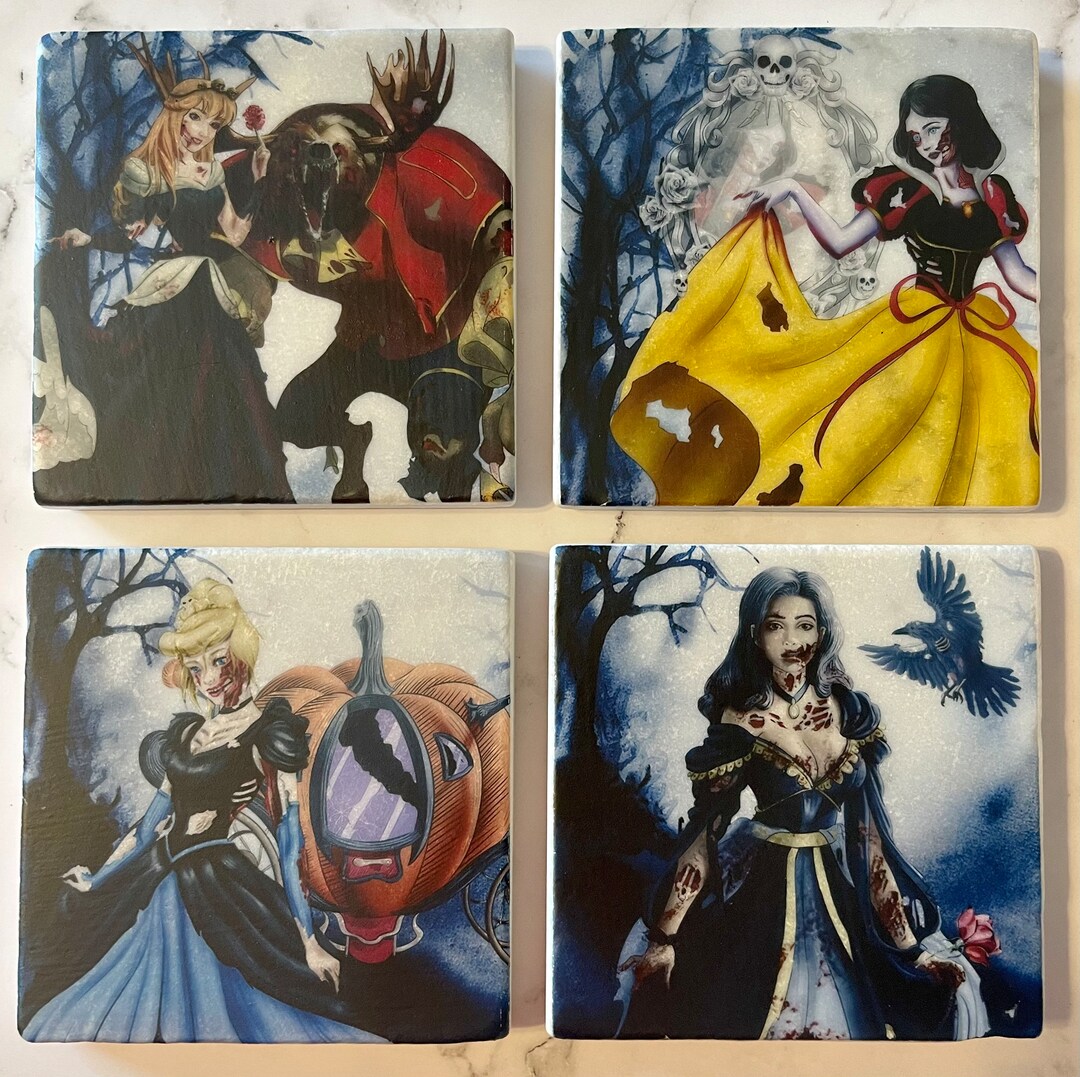 Halloween Goth Princess Coaster Set - Etsy