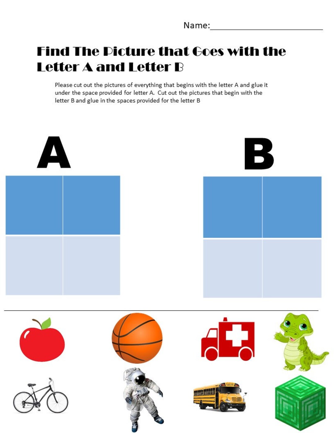 Letter Identification Worksheet - Etsy