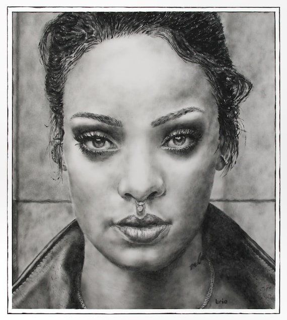 Pencil Drawing Of Rihanna