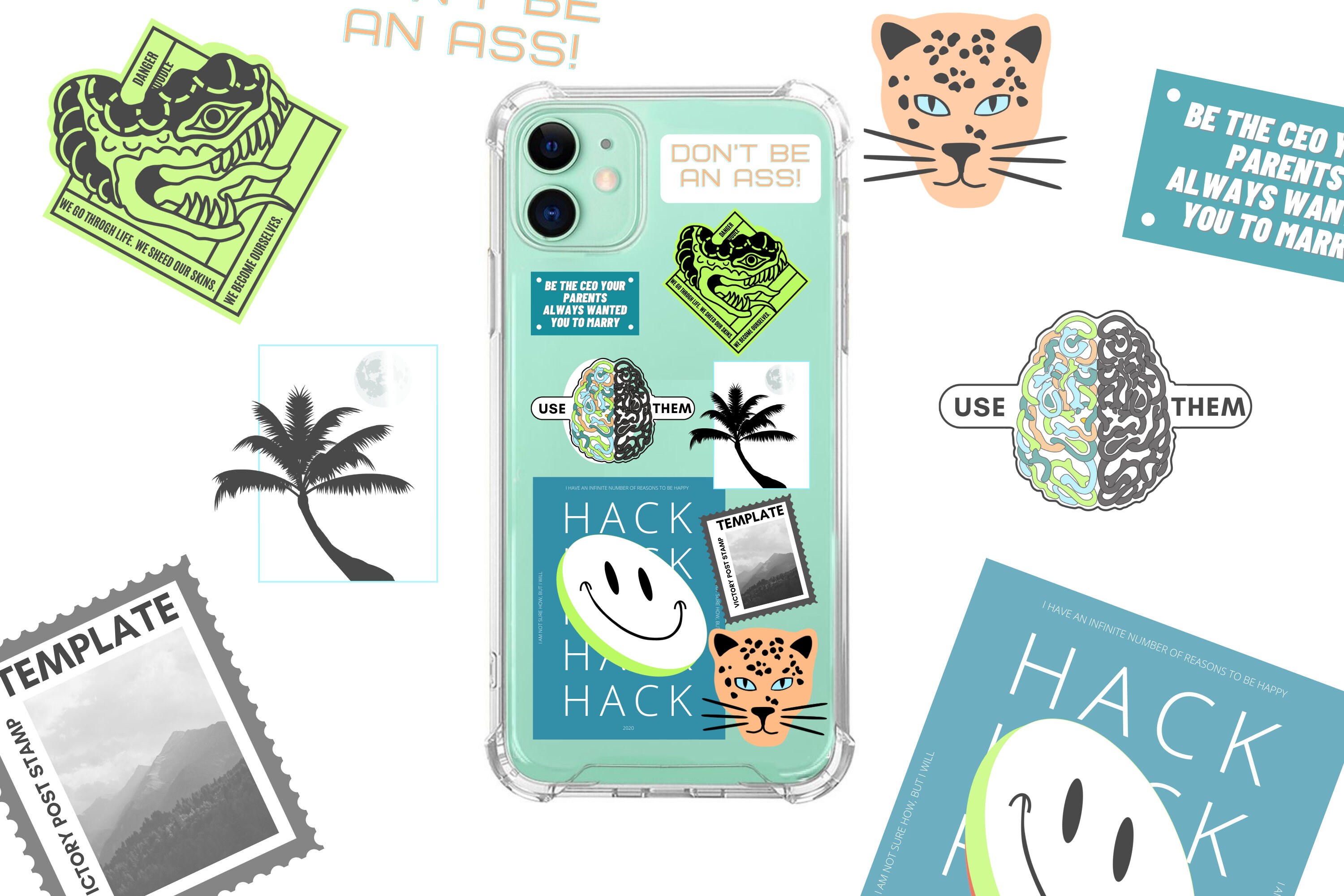 Custom iPhone case with stickers | Etsy