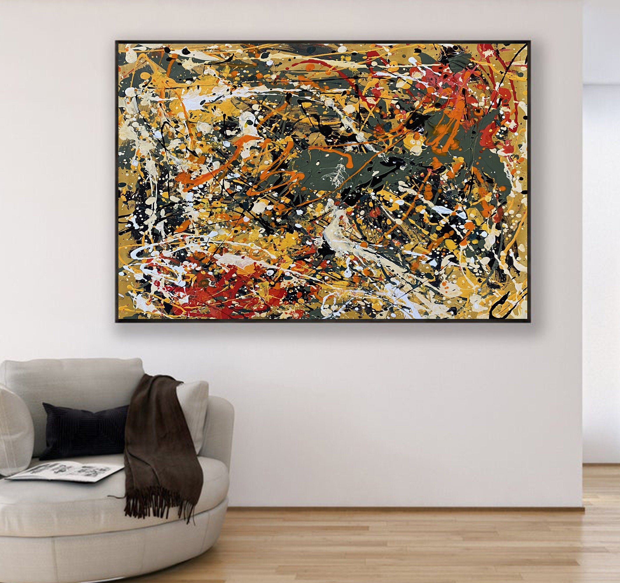 Original Painting Pollock Style Art Modern Pollock Style Jackson ...