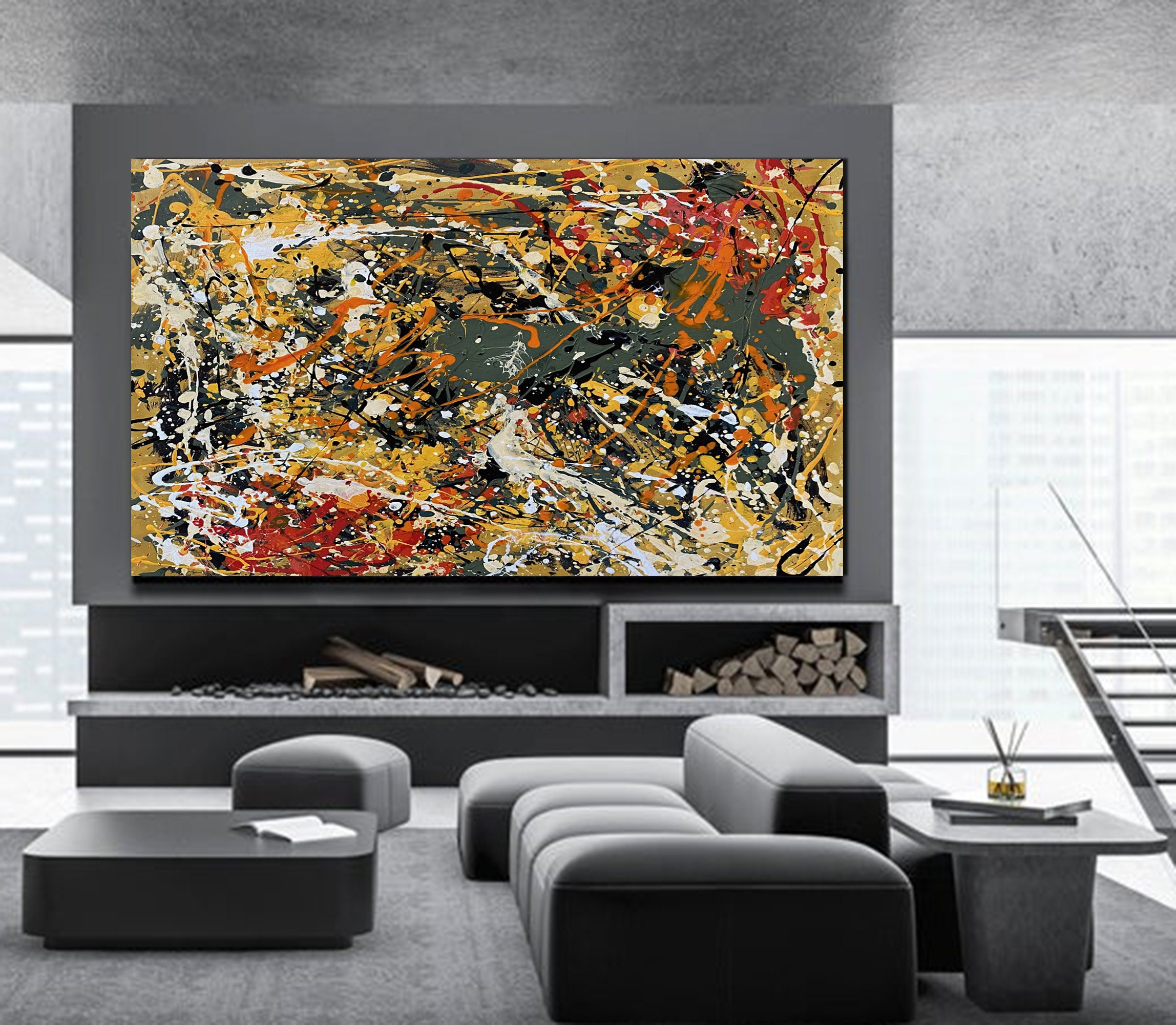 Original Painting Pollock Style Art Modern Pollock Style Jackson ...
