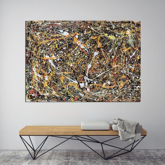 Original Jackson Pollock Style Abstract Wall Art Acrylic - Etsy
