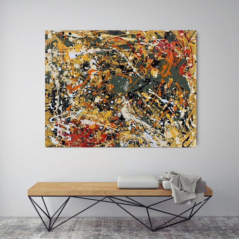 Original Painting Pollock Style Art Modern Pollock Style Jackson ...