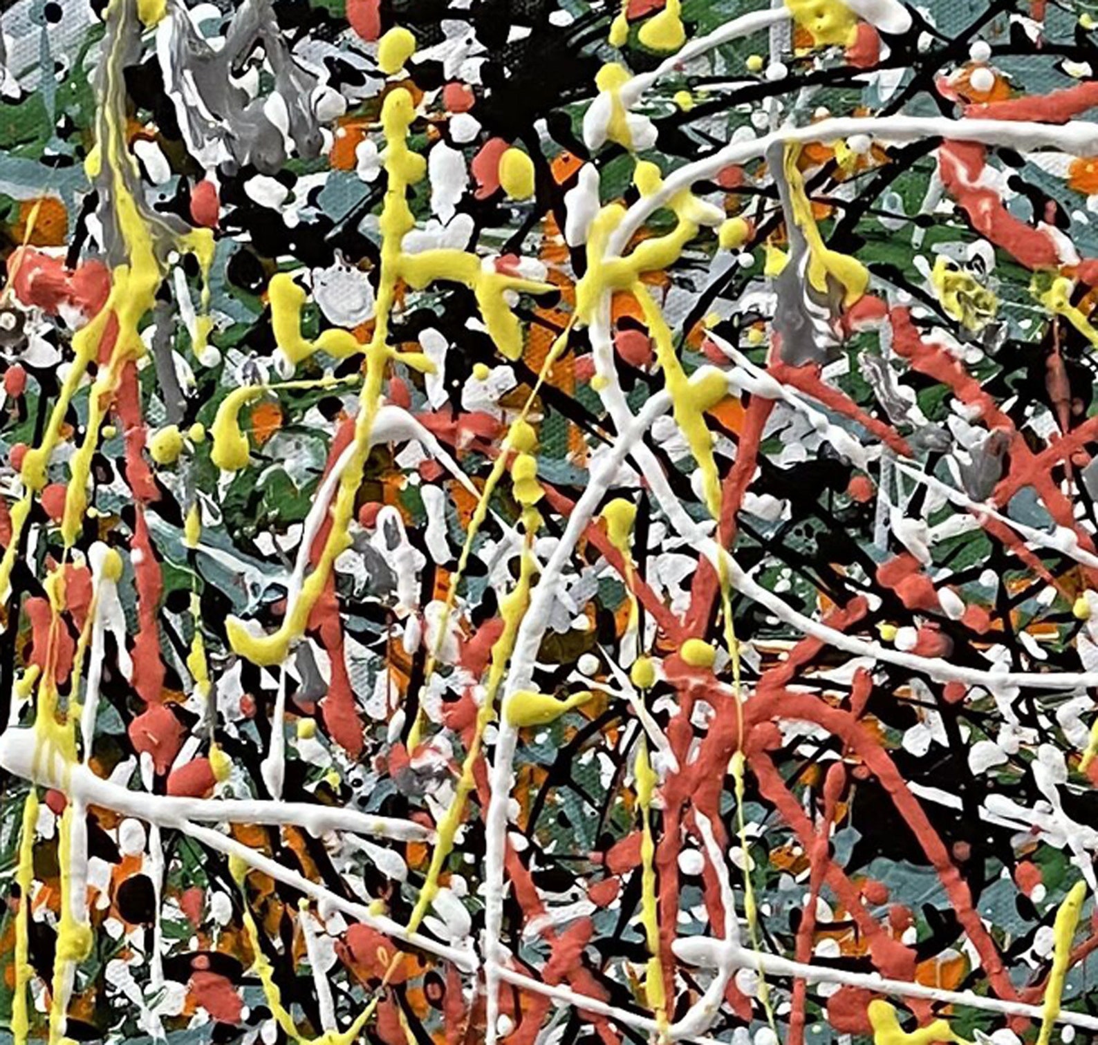 Jackson Pollock Inspired Drip Art Abstract Painting Large Art Living ...
