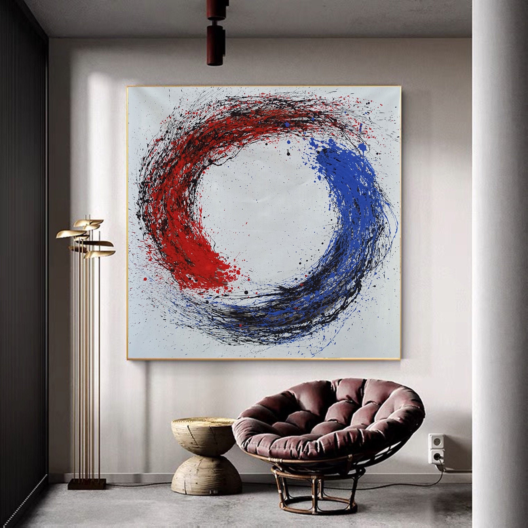 Pintura abstracta / Pintura circular / Jackson Pollock Style Painting ...