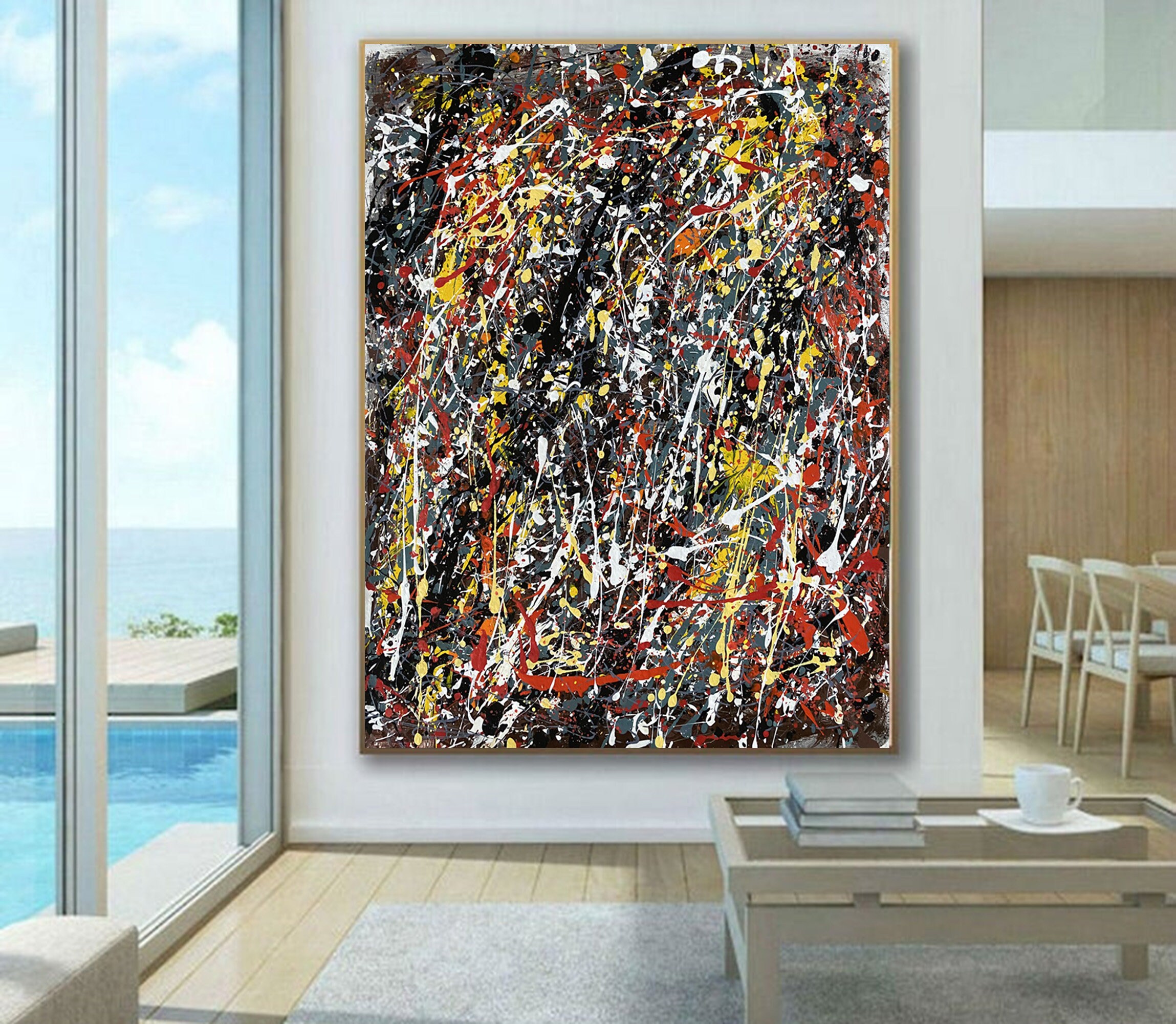 Jackson Pollock Luz Blanca SOLUTION: Taller Action Painting