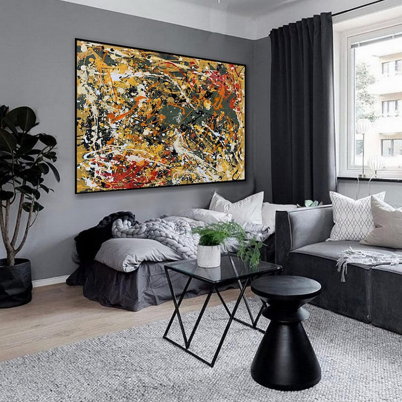 Original Painting Pollock Style Art Modern Pollock Style Jackson ...