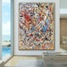 Red Abstract Wall Art, Jackson Pollock Style Painting, Red Abstract ...