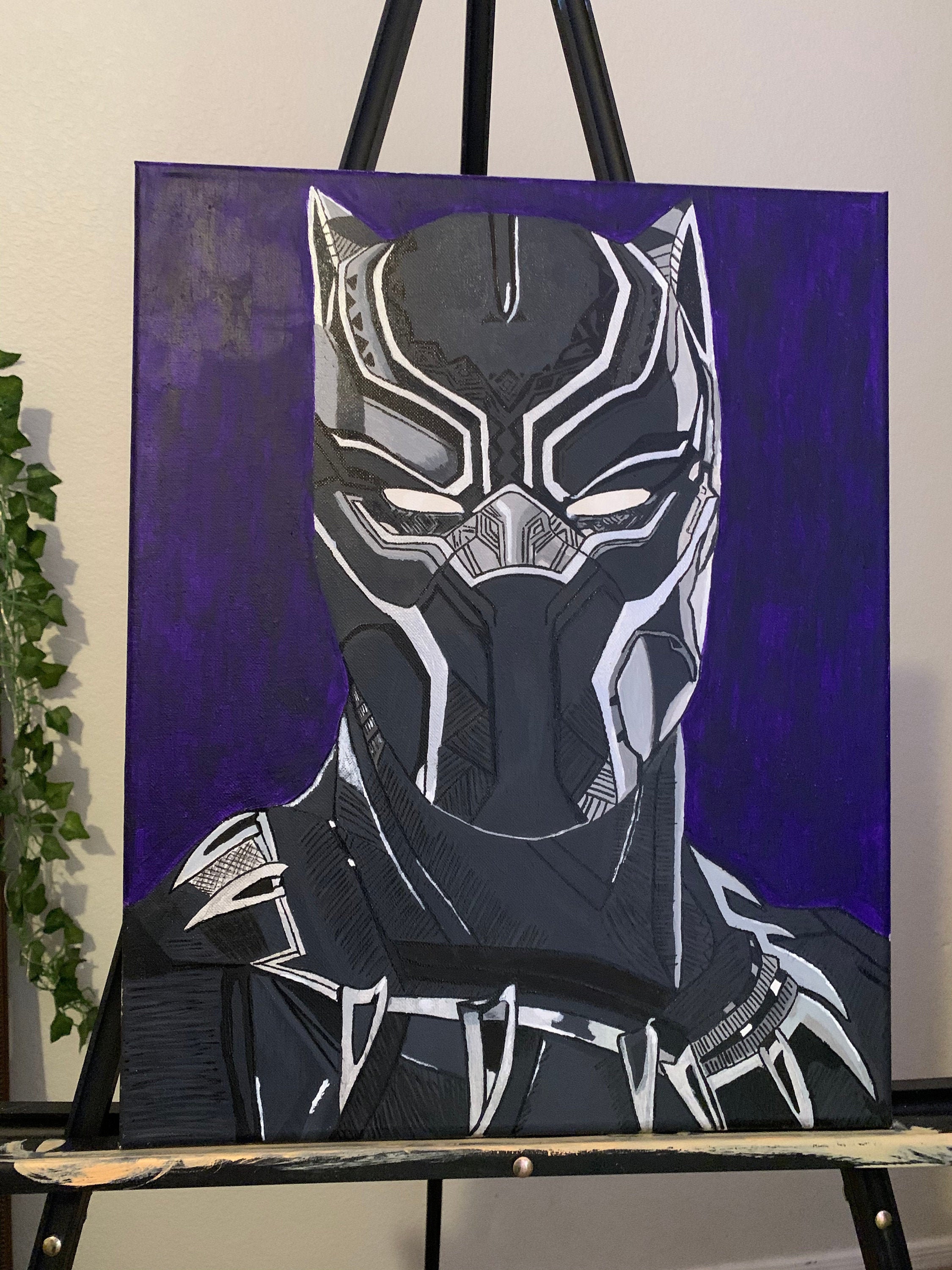 Marvel Black Panther Painting on Canvas - Etsy