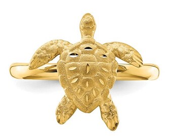 Turtle Diamond Ring - Etsy