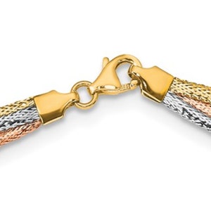 Solid 14k Yellow Gold Fancy Statement Luxurious Three Tone Tricolor ...