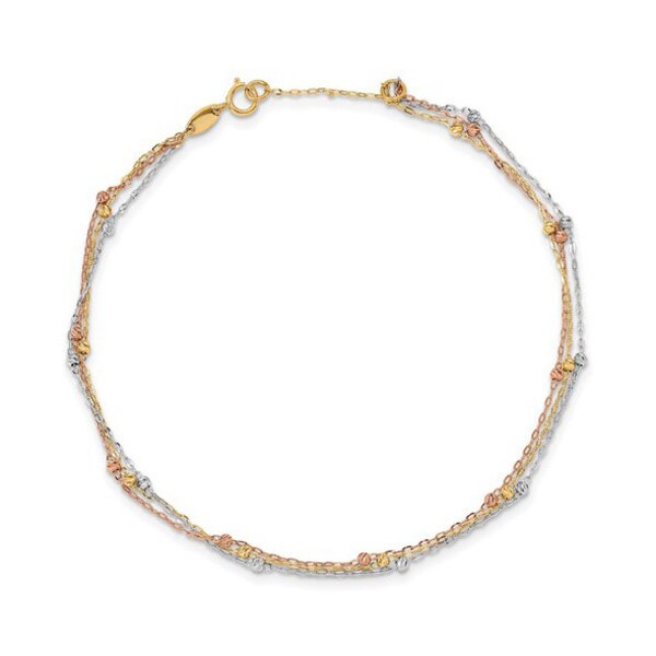 14k Gold Anklet - Etsy