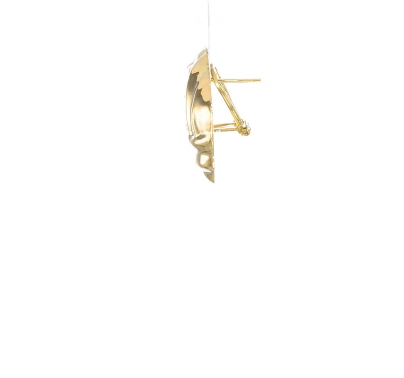 14k Yellow Gold Omega Back Gorgeous Luxurious Fancy Classic Retro ...