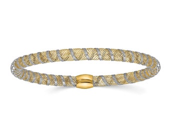 14k Gold Mesh Stretch Bracelet - Etsy