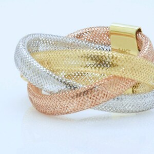 14k Tricolor Three Tone Gold Yellow Whitepink Classy Cocktail Statement ...