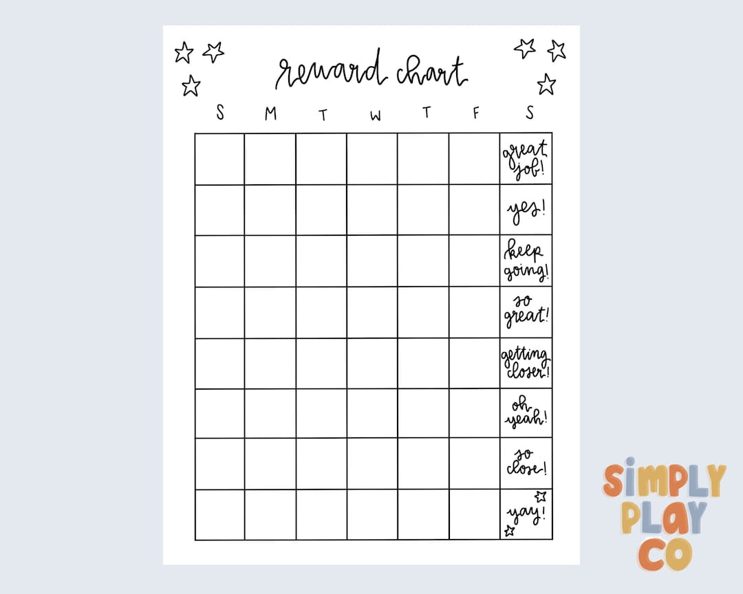 Reward Chart, Kids Goal Tracker, Kids Printable Activities, Job Chart ...