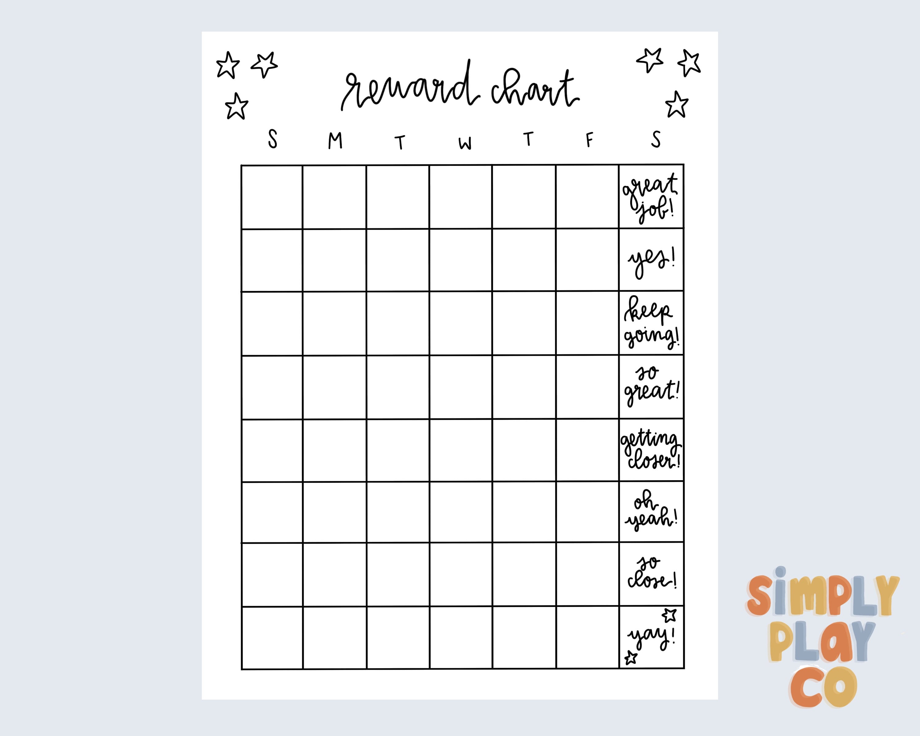 Reward Chart, Kids Goal Tracker, Kids Printable Activities, Job Chart ...