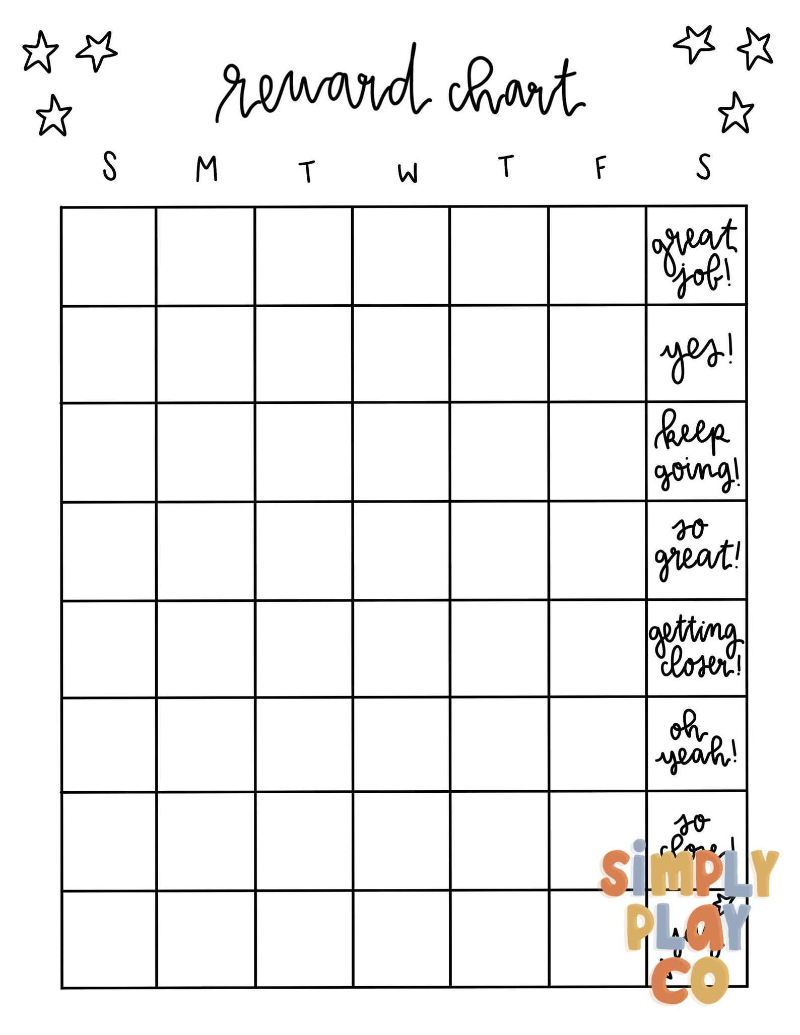 Reward Chart, Kids Goal Tracker, Kids Printable Activities, Job Chart ...