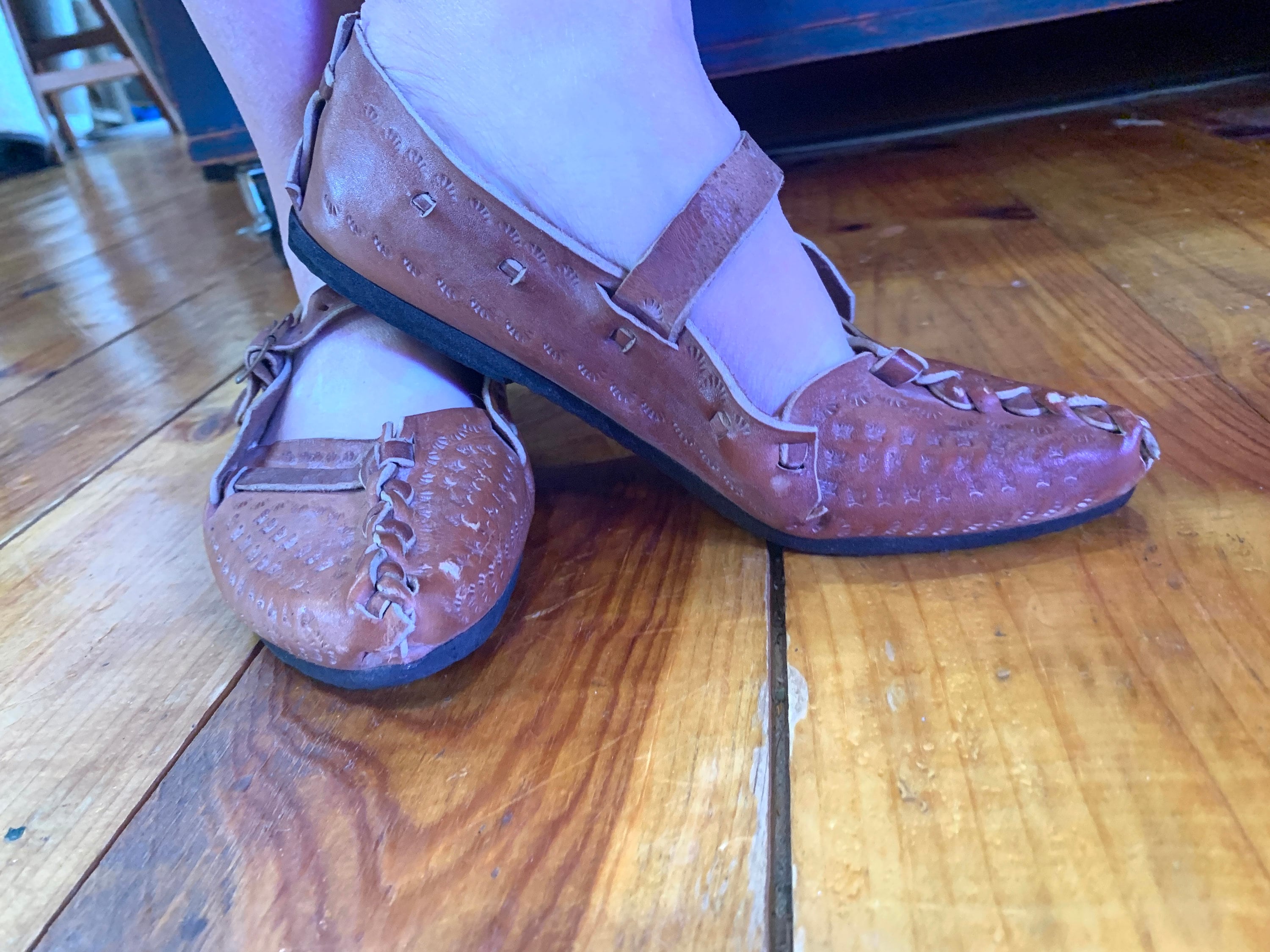 Vintage Polish Highlander Mountaineer Goralskie Shoes, Kierpce Shoes ...
