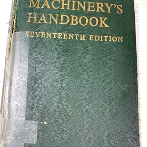 Vintage 1964 Machinery's Handbook Seventeenth Edition - 50 Page Digital ...