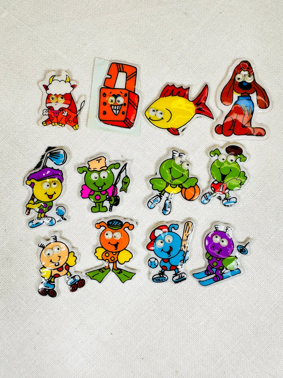 Vintage Russ Super Sport and Animal Puffy Google Eye Stickers Used - Etsy