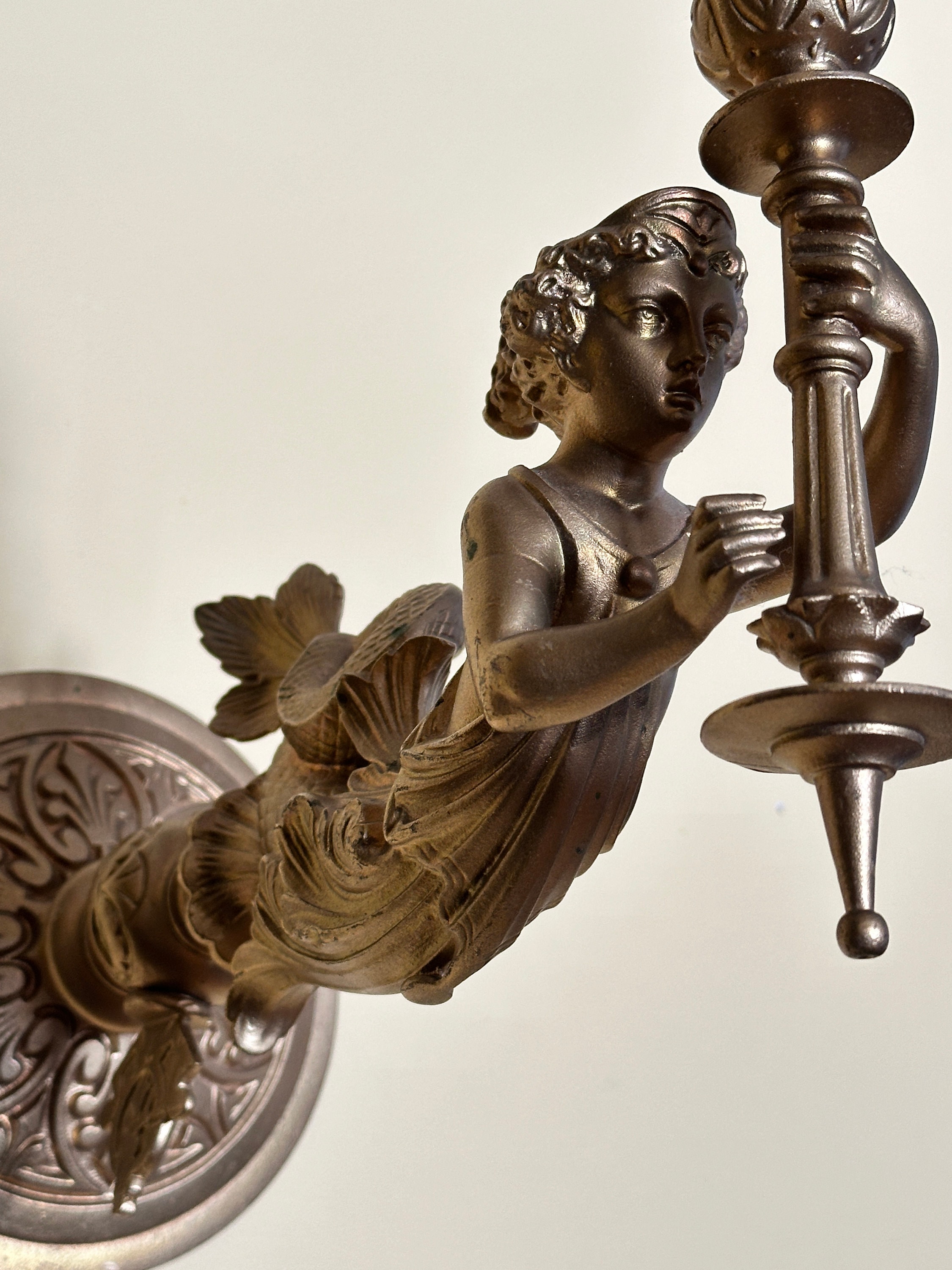 Victorian Brass Mermaid Wall Light Fixture Lamp Wall Sconce ...