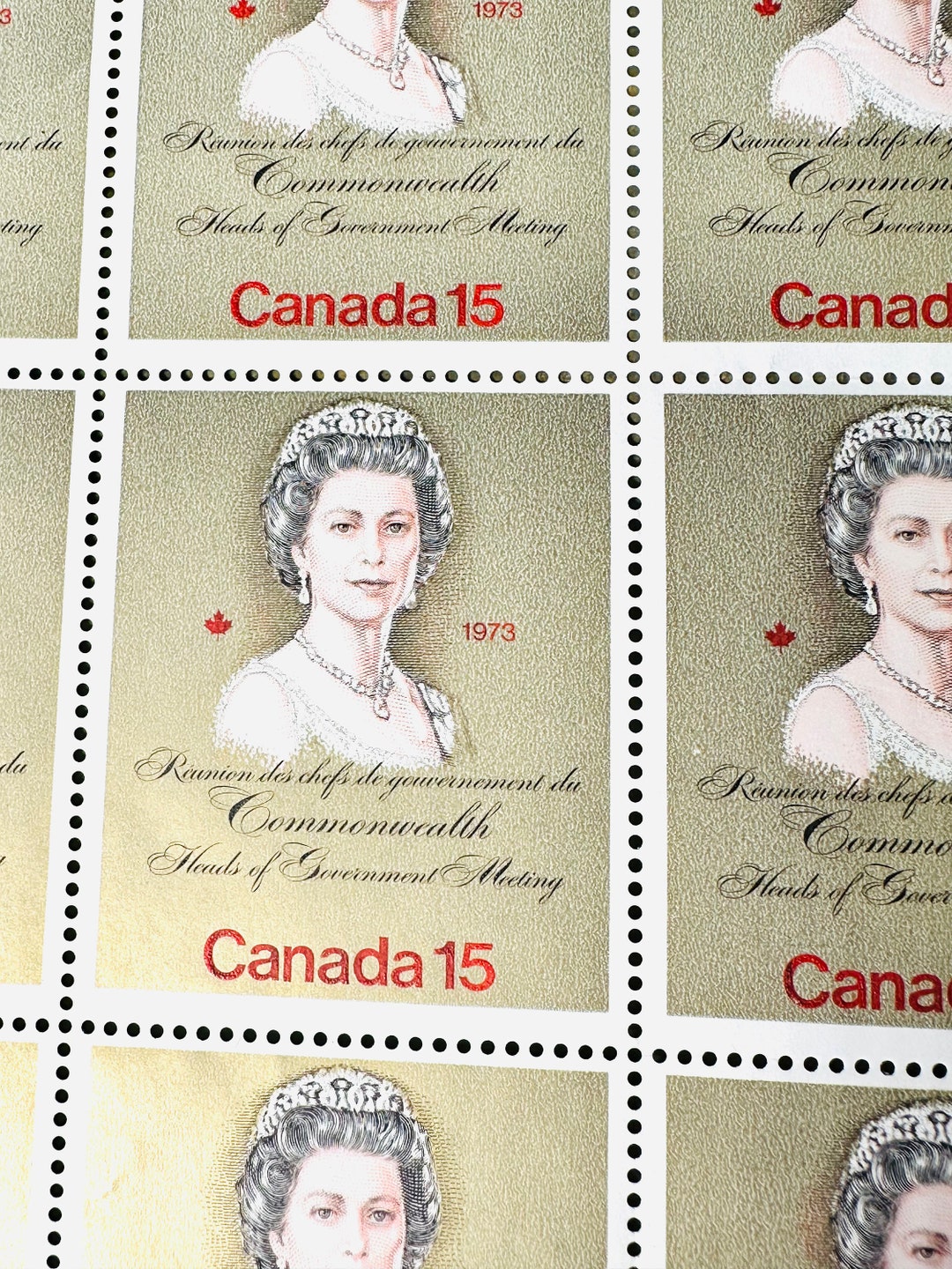 Canada Queen Elizabeth II Gold Stamps 1973 Full Sheet - Etsy