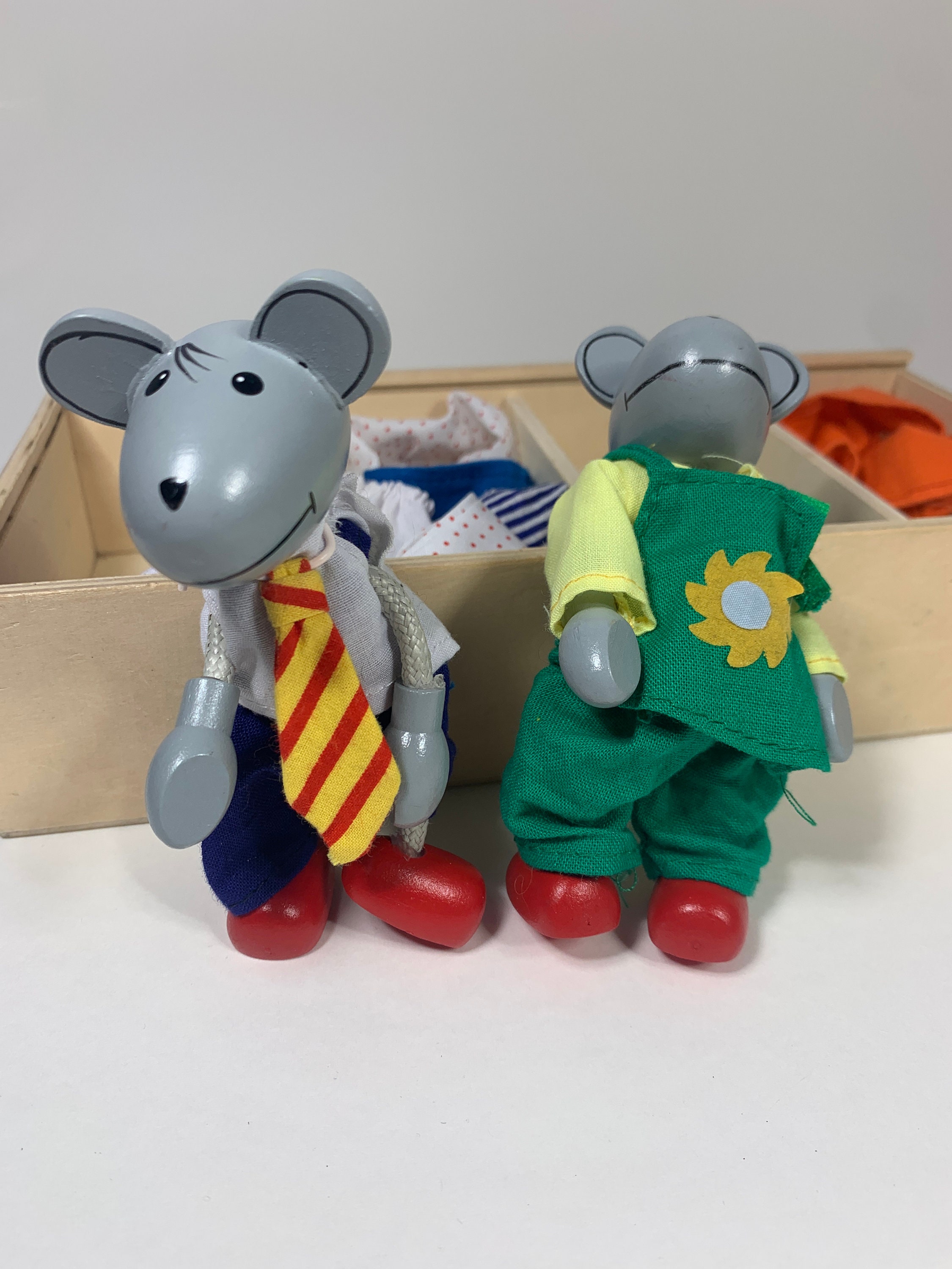 Dress up Chest With Wooden Mice and a Wardrobe of Clothes - Etsy