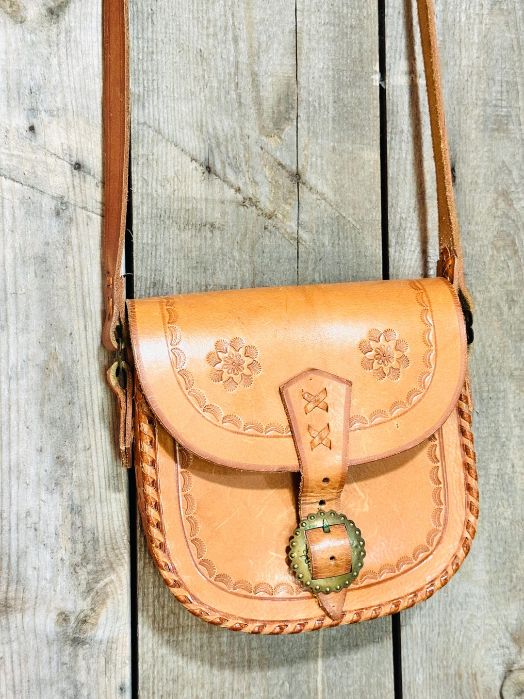 Vintage Hand Tooled Leather Purse From Poland - Etsy