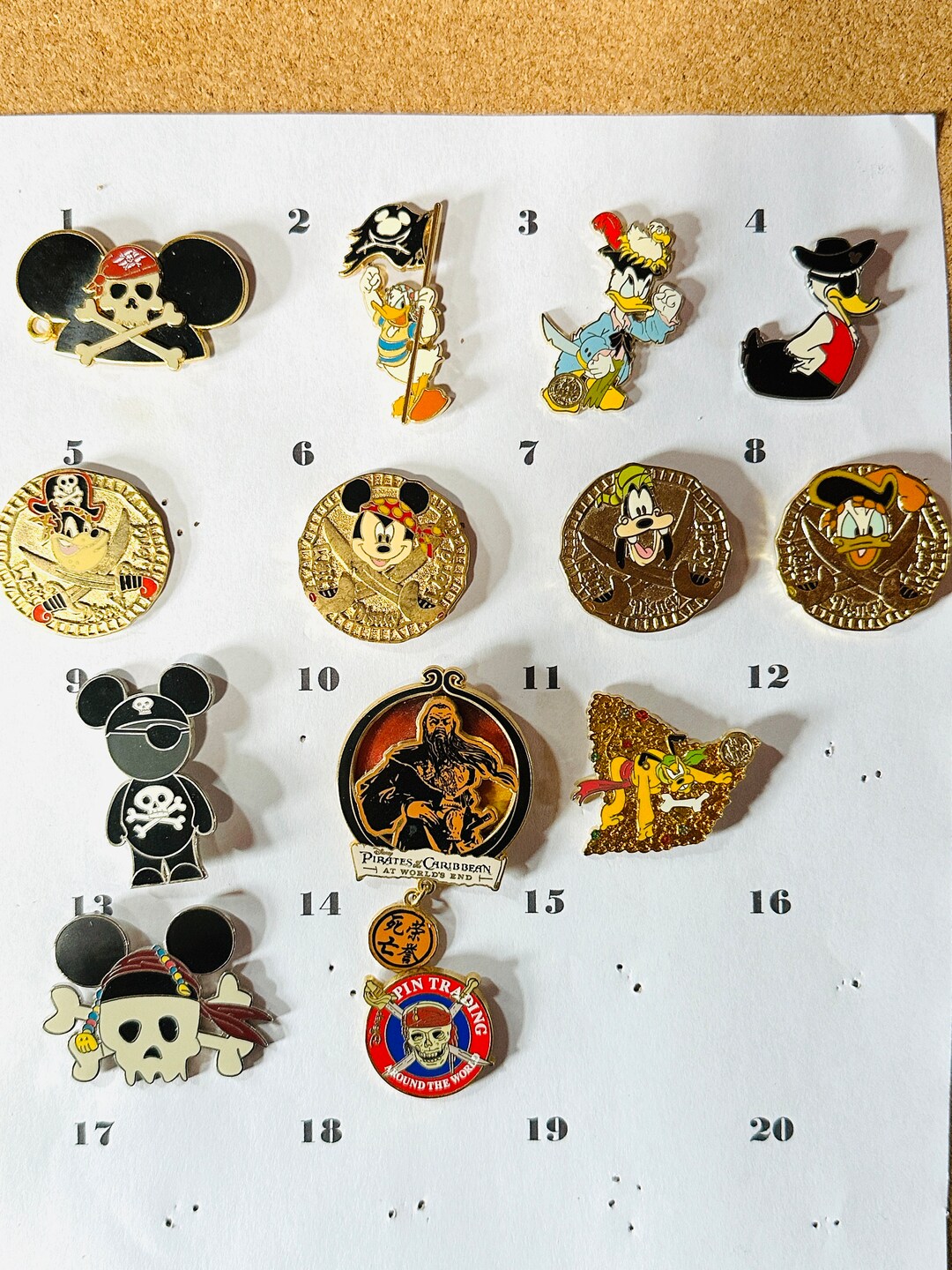 Disney Pirate Pins for Trading Make Into Jewelry or Needle Minder Board ...