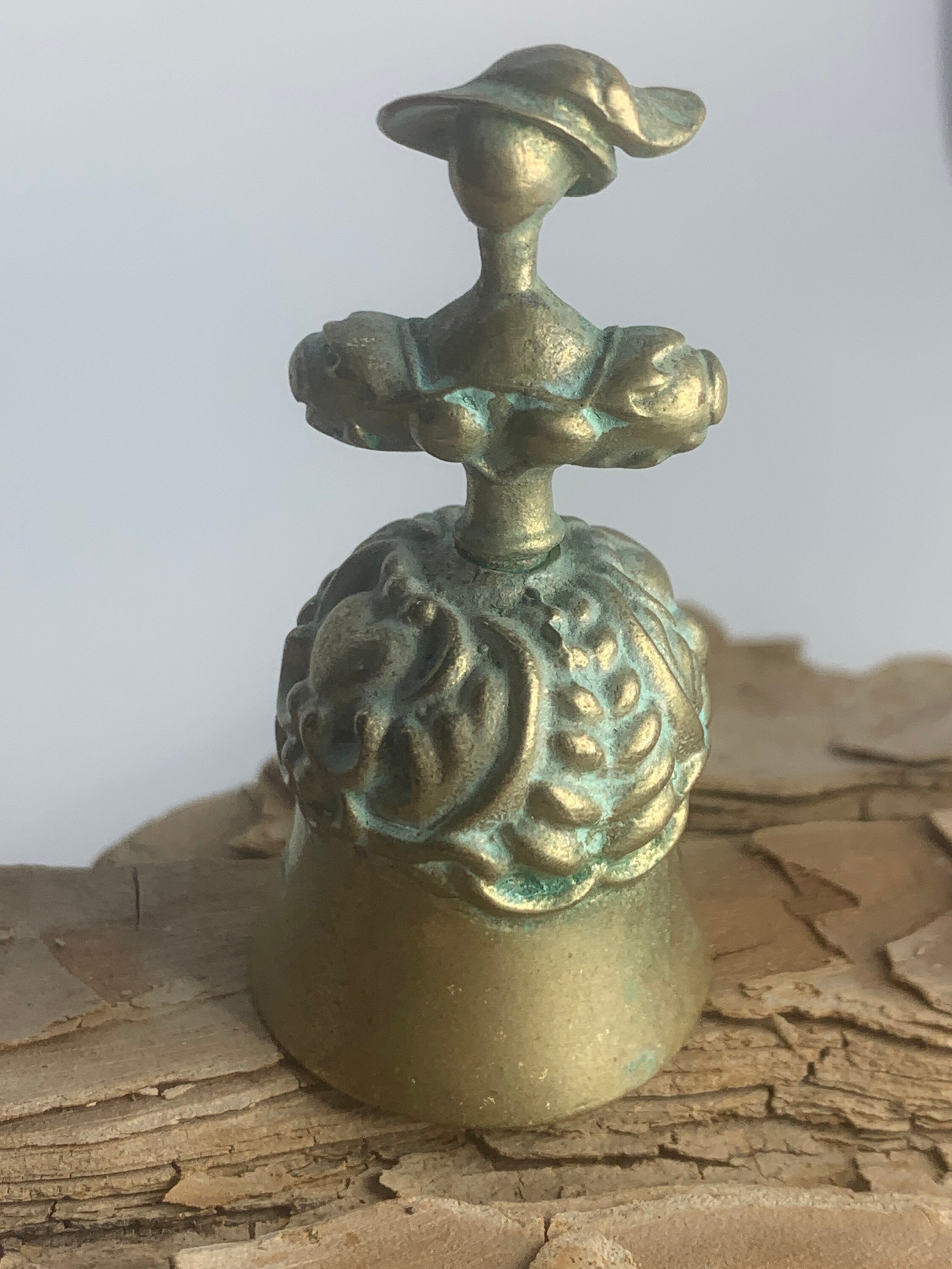 Vintage Brass Lady Bell - Etsy