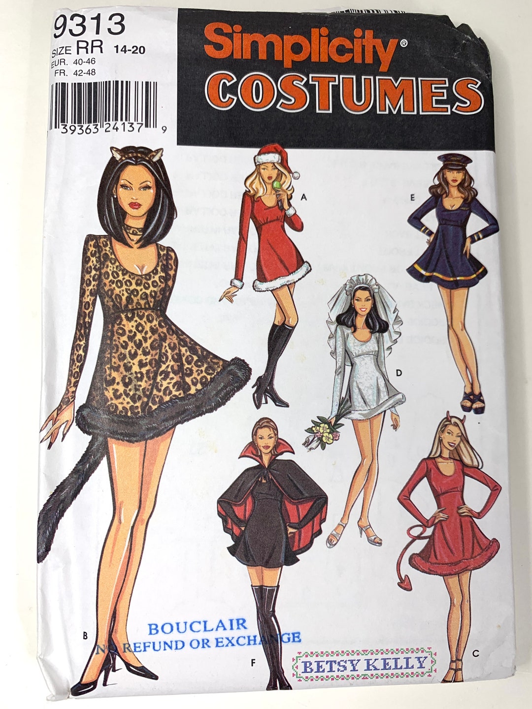 Adult Women's Costumes Cosplay Pattern Simplicity 9313 Size 14-20 - Etsy