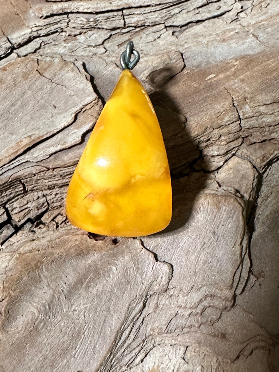 Vintage Natural Opaque Honey Baltic Amber Triangle Pendant From Poland ...