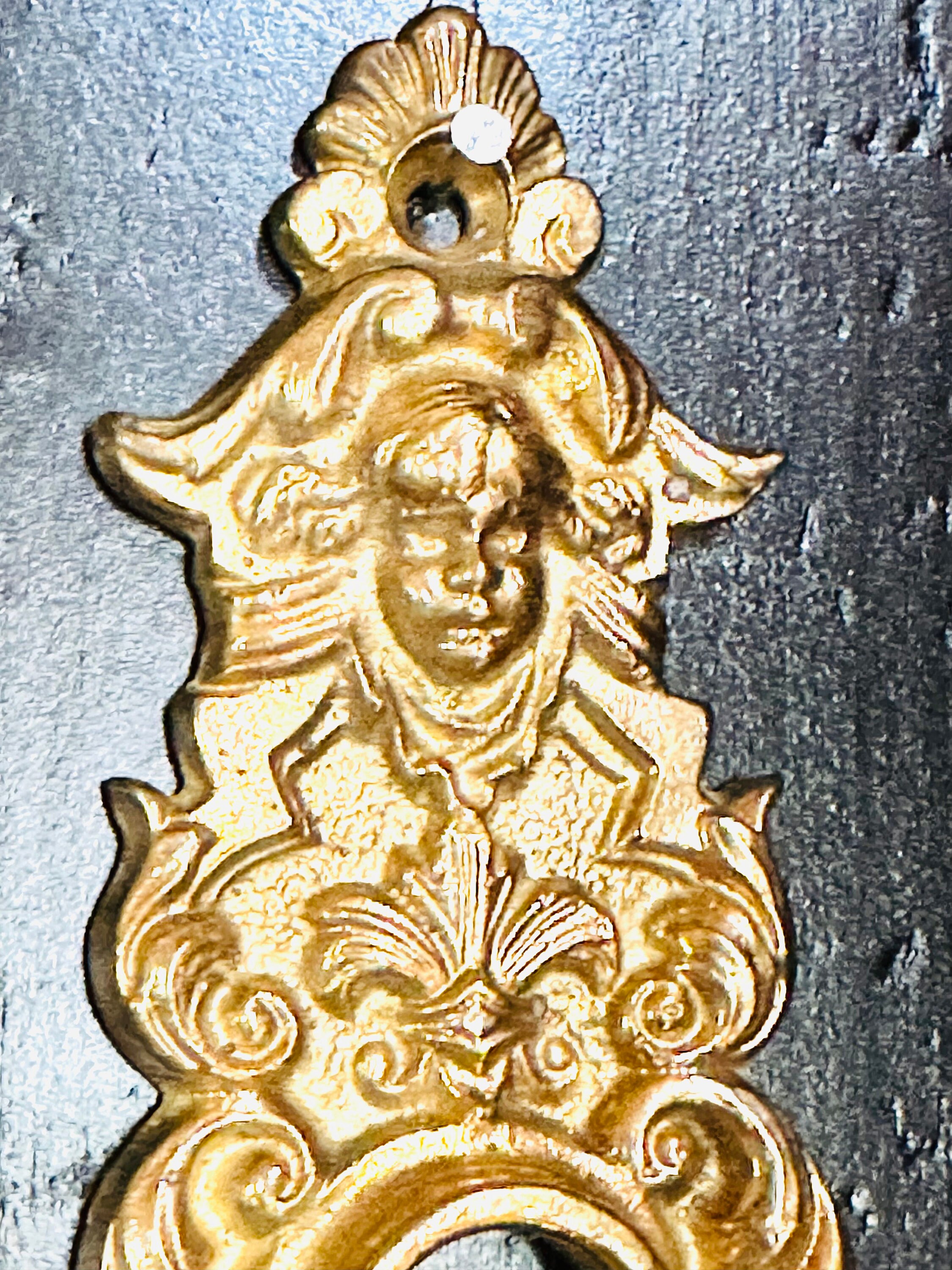 Victorian Brass Door Knob Back Plate With Cherub and Green Man - Etsy