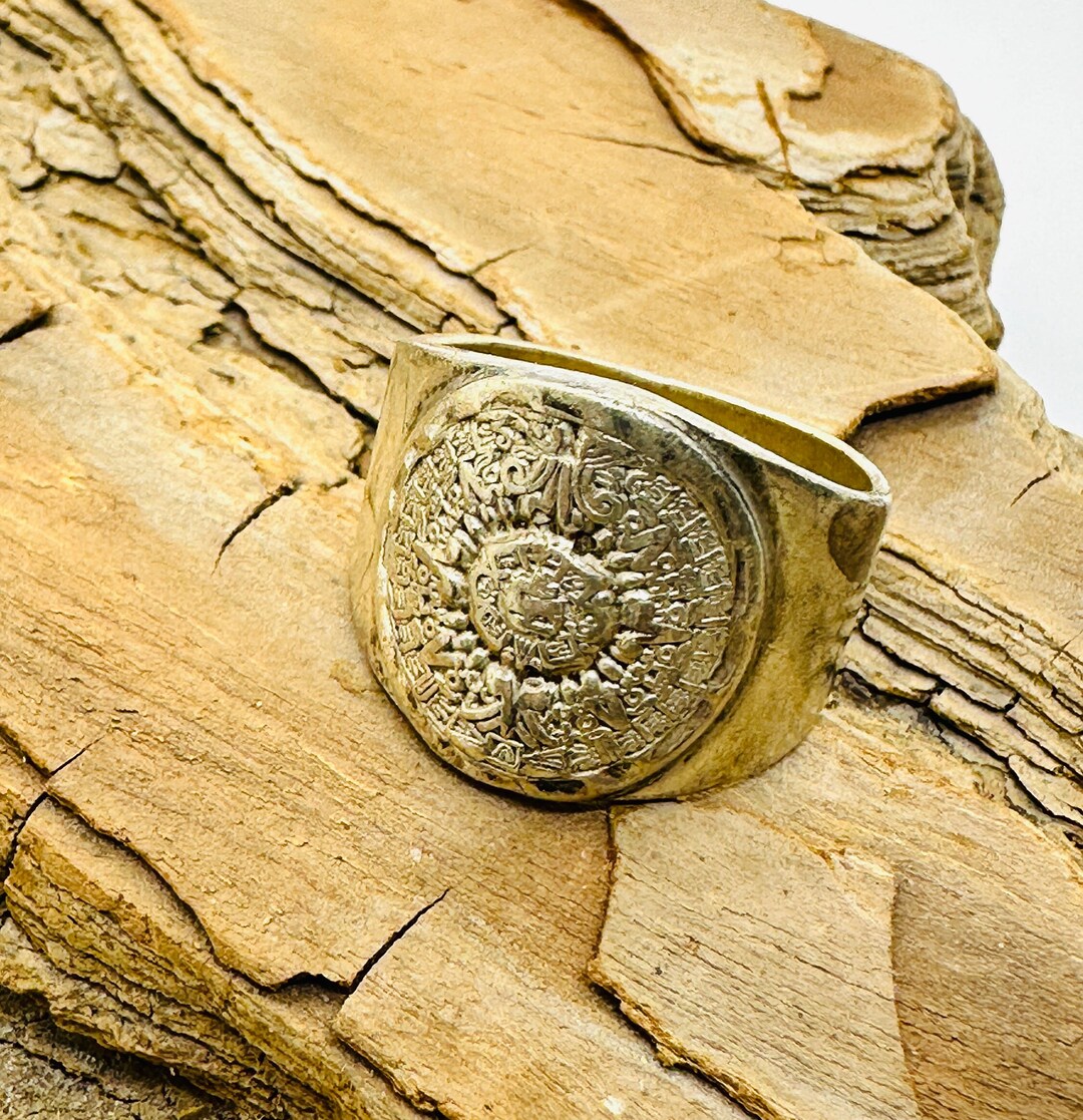 Vintage Mexican Aztek Sun God Sundial Sterling Silver 925 Ring - Etsy