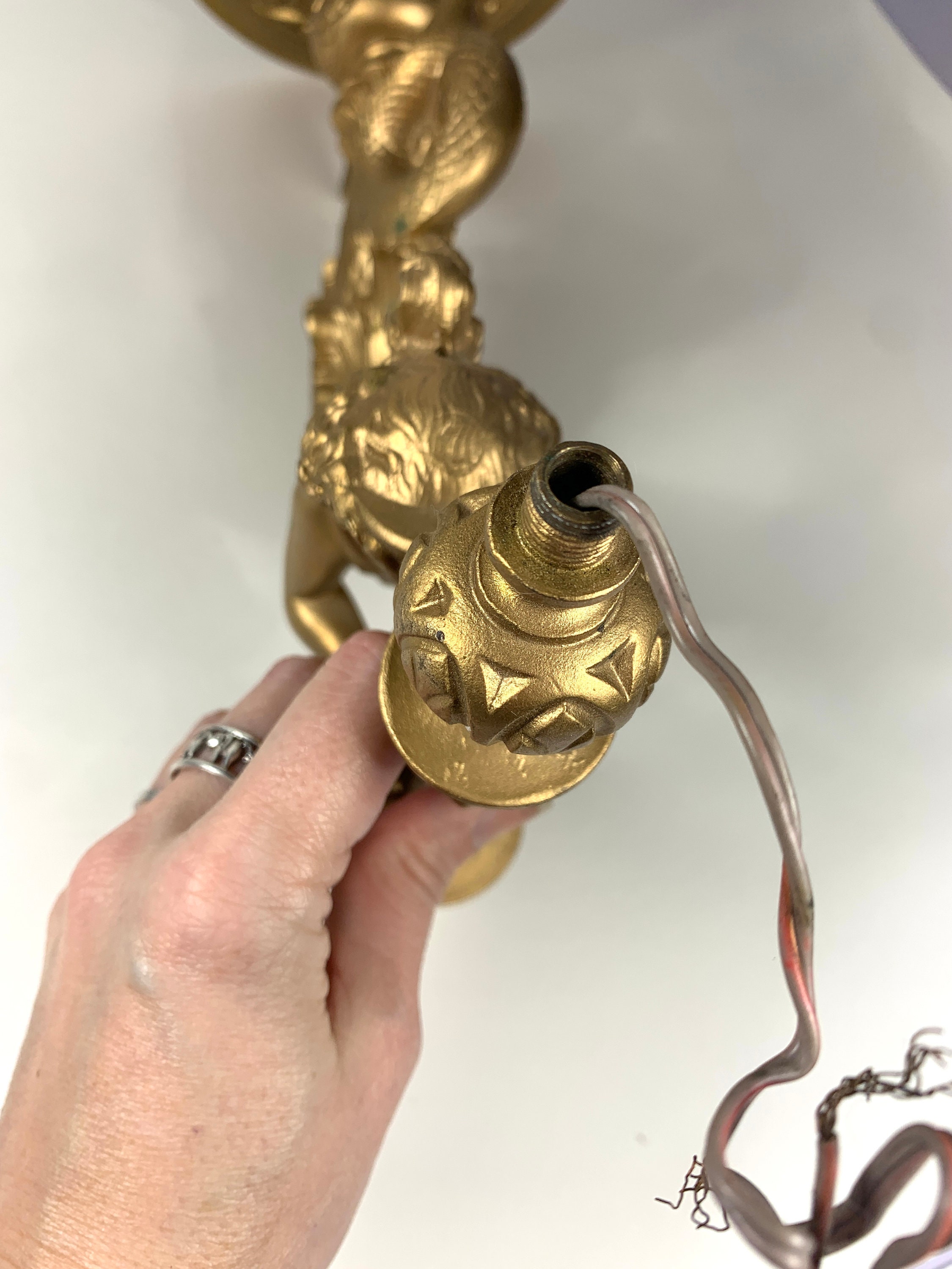 Victorian Brass Mermaid Wall Light Fixture Lamp Wall Sconce ...