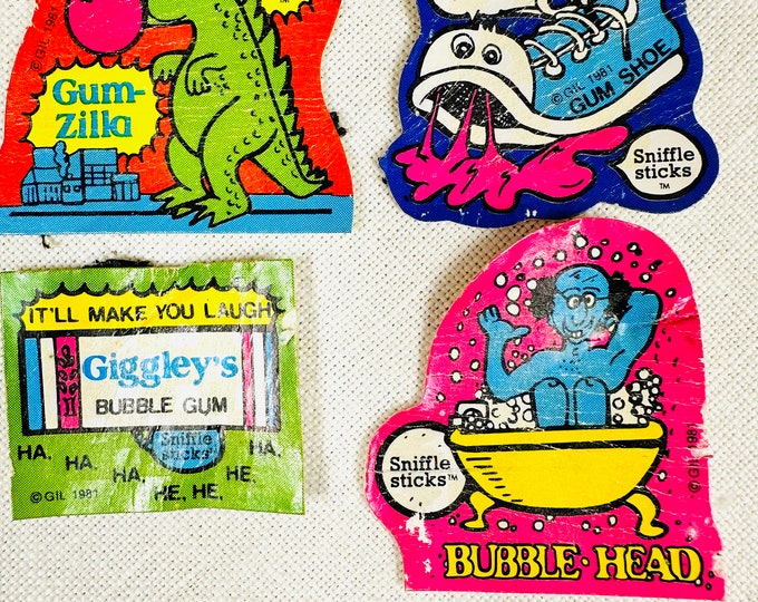 Vintage 80s Sniffle Sticks Bubble Gum Scratch and Sniff Stickers - Etsy
