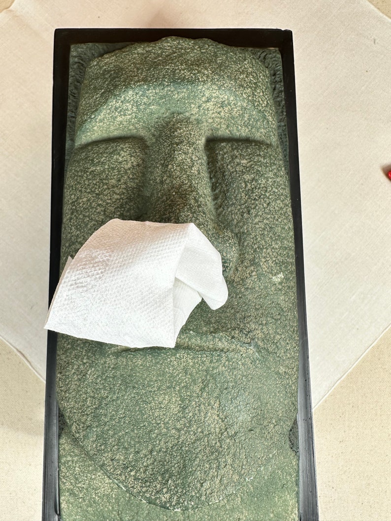 Vintage Easter Island Statue Tissue Box Holder - Etsy
